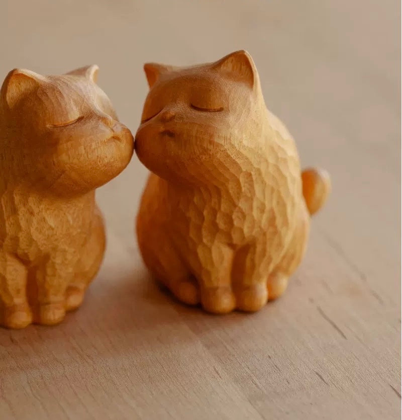 MEANT TO BE COUPLE-MOCAT Collection-MR.YUANYE-Handcraft Wood Cat ...